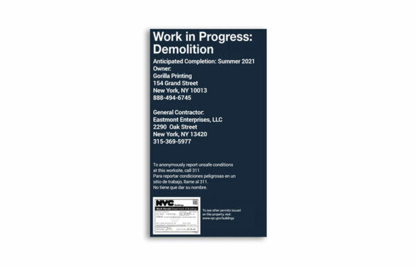 Construction Fence Sign Printing NYC | DOB Work In Progress Sign